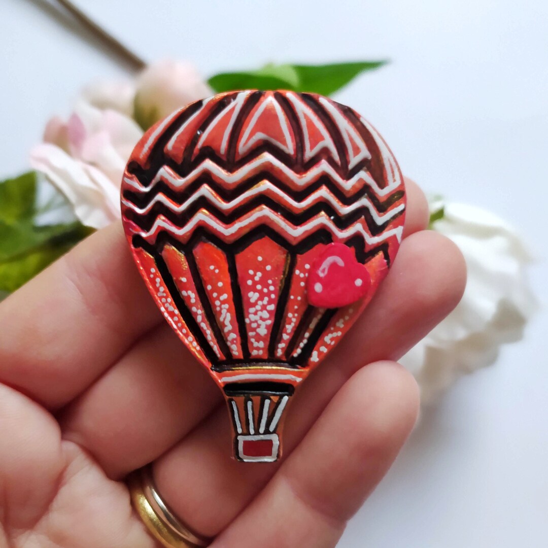 Hot Air Balloon Magnets Cold Pottery Hand Painted and Hand - Etsy