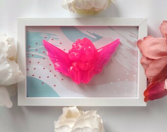 Cherub Angel Stone Effect, Pink Pop Art, Baroque Roccoccocco, Cherub ...