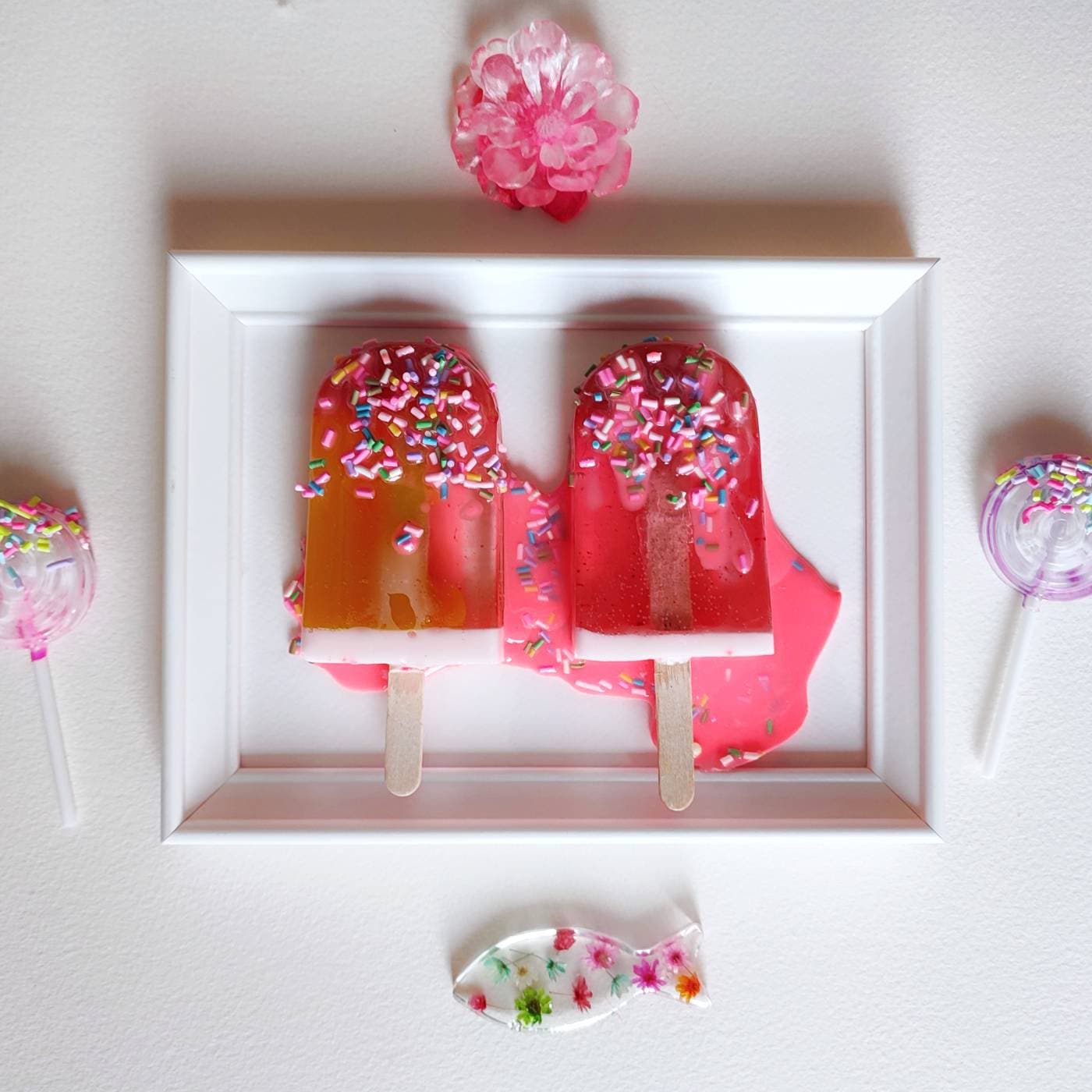 Neon Pop Art, Popsicles for Hanging, Home Decoration Painting, Epoxy ...
