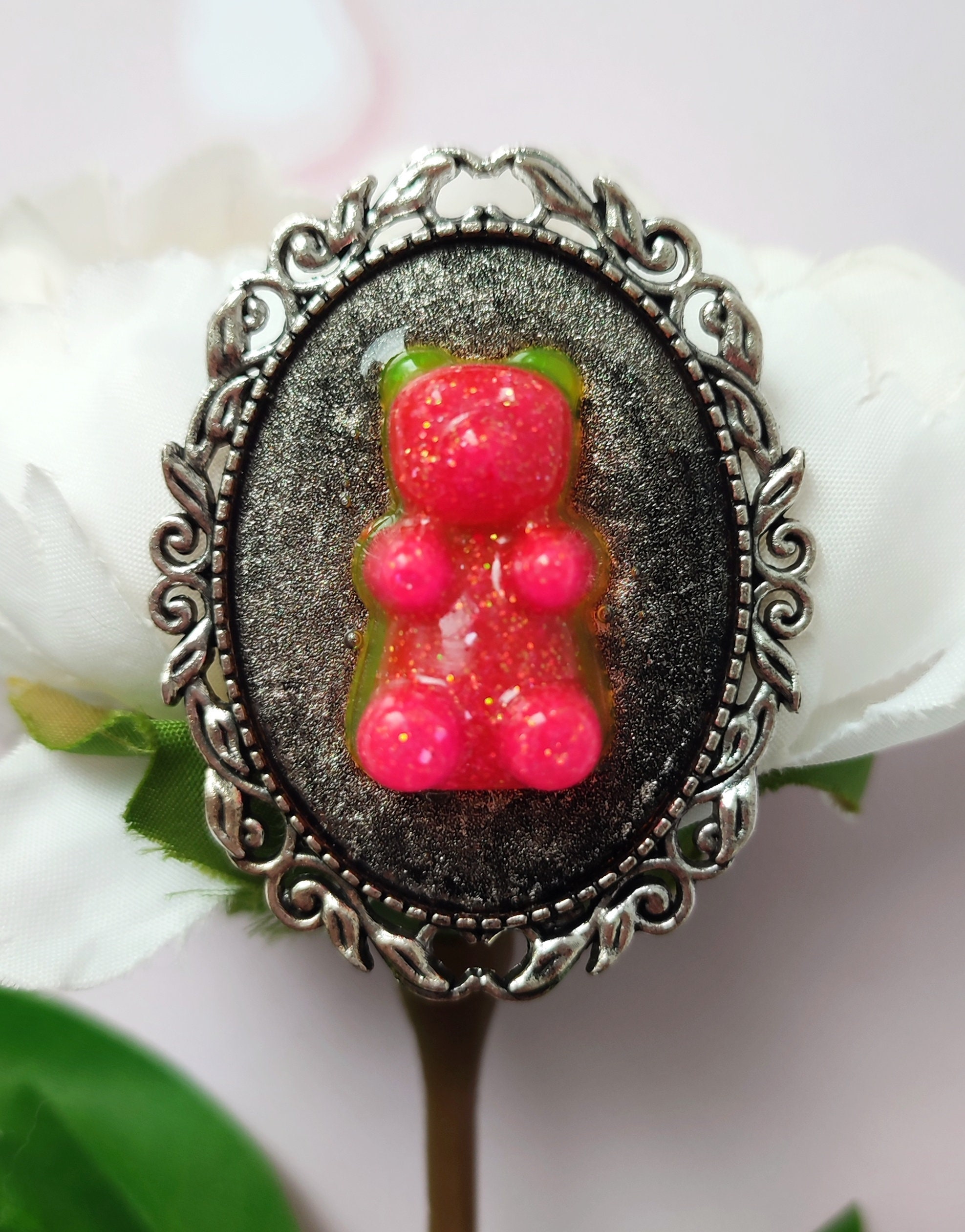 Resin Gummy Bear Fake Food Candy Brooch. Kawaii Brooch With - Etsy