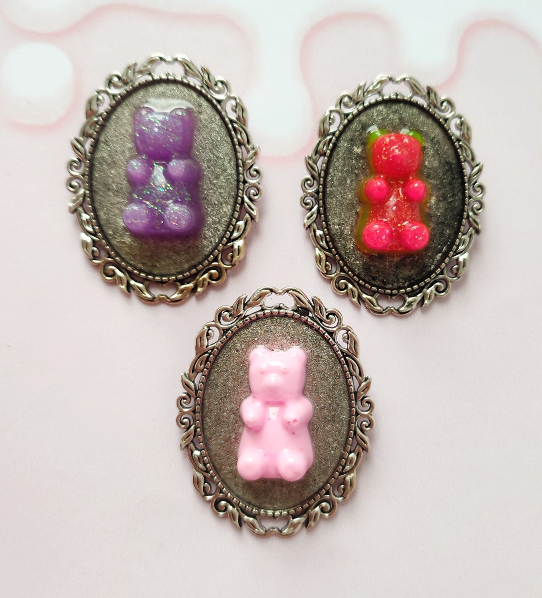 Resin Gummy Bear Fake Food Candy Brooch. Kawaii Brooch With Resin Candy ...