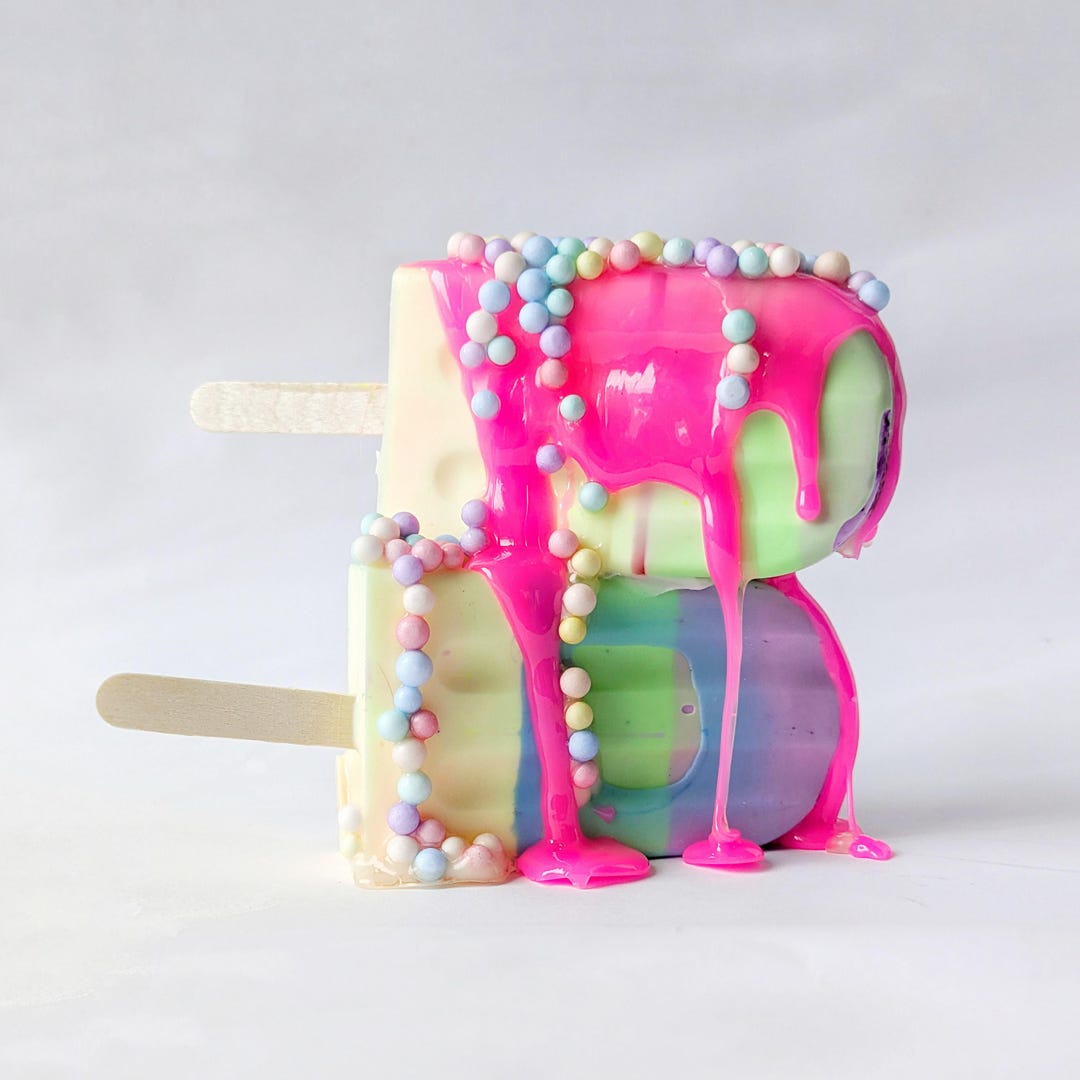 Neon Pop Art, Popsicle Sculpture, 3D Sculpture, Resin Popsicle Statue ...