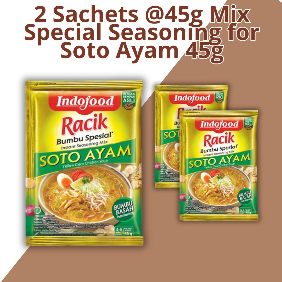 2sachets 45g Mix Special Seasoning for Soto Ayam Yellow Chicken Soup - Etsy