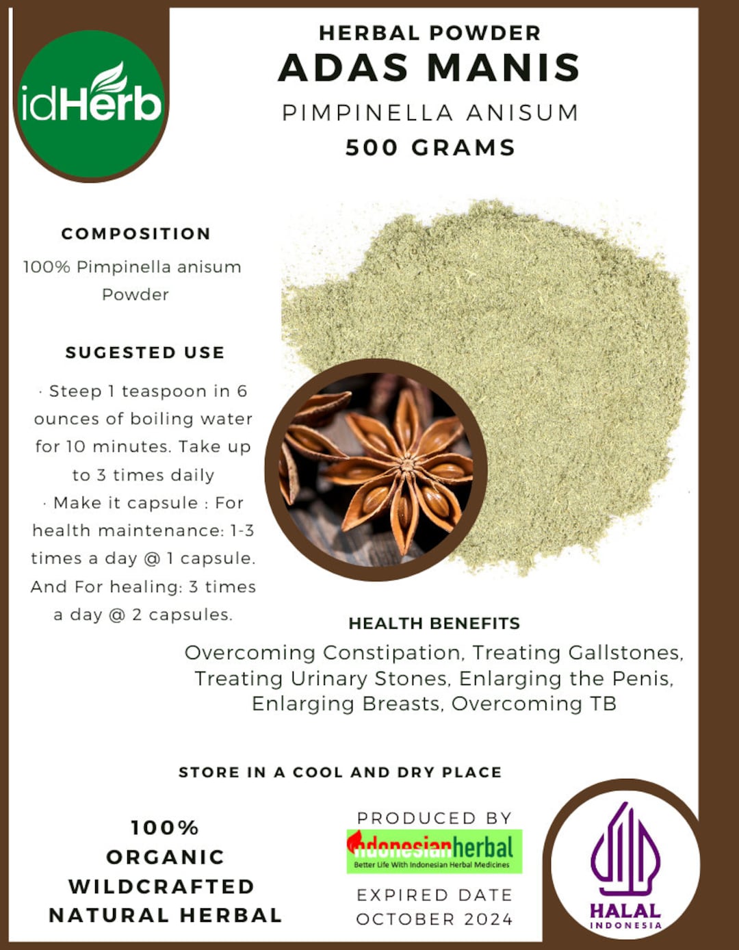 FRESH POWDER Pure Adas Manis / Aniseed / Sweet Cumin/ Anise ...