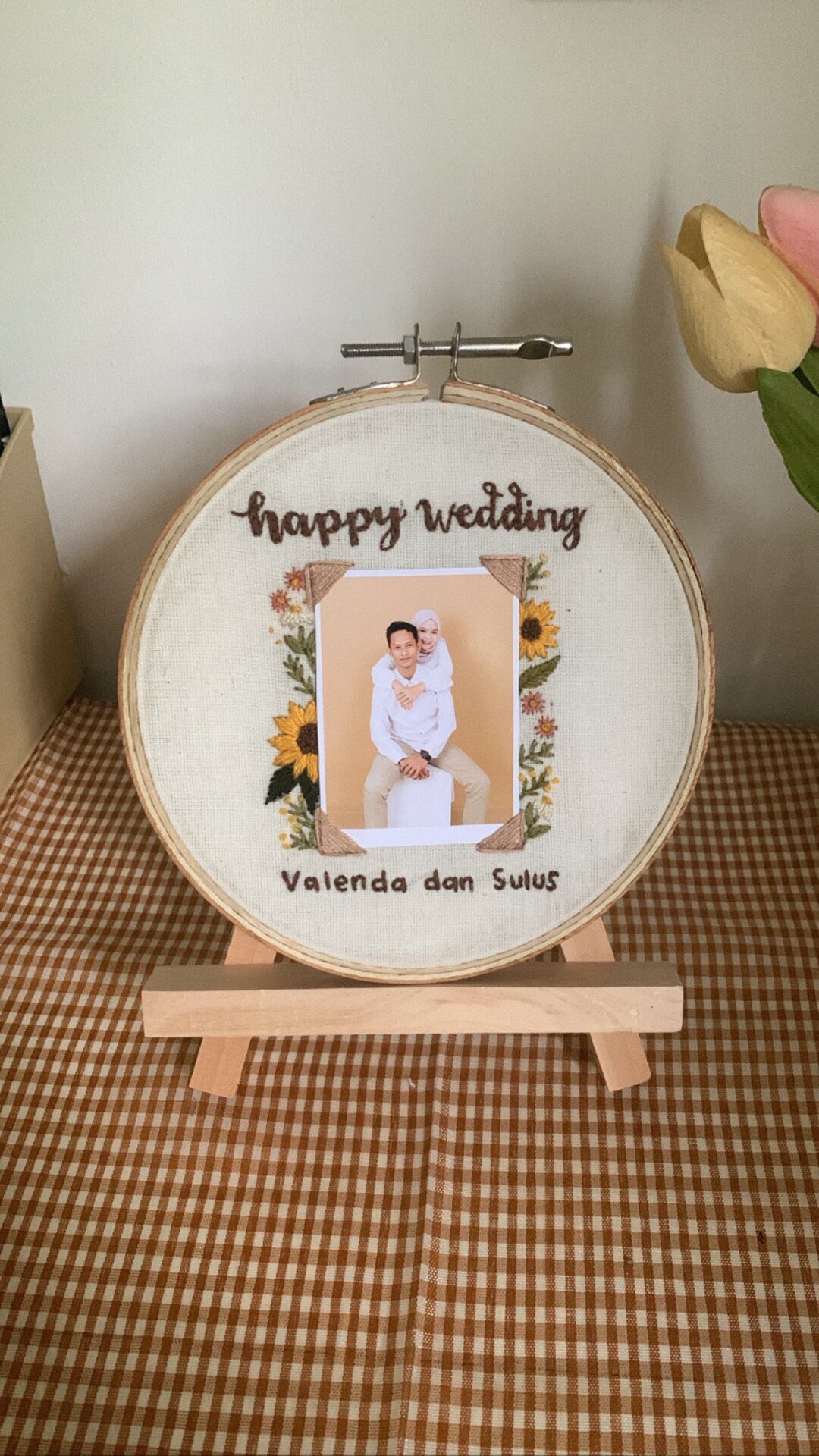 Embroidered Frame for Photo Hoop Size 15cm Standing Frame 18cm ...