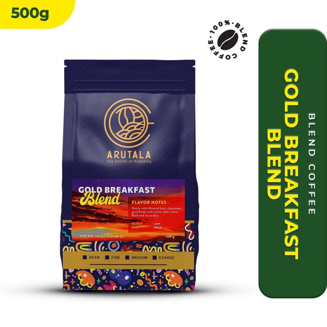Coffee Series ARUTALA Coffee Gold Breakfast Blend 500 Gram Flavor Brown ...