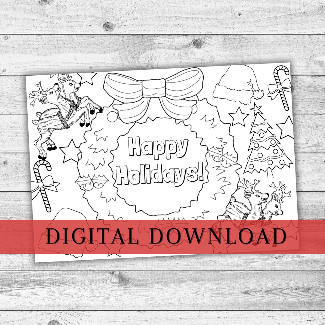 It's Christmas Colouring Place Setting. Children's Xmas Eve Stocking ...
