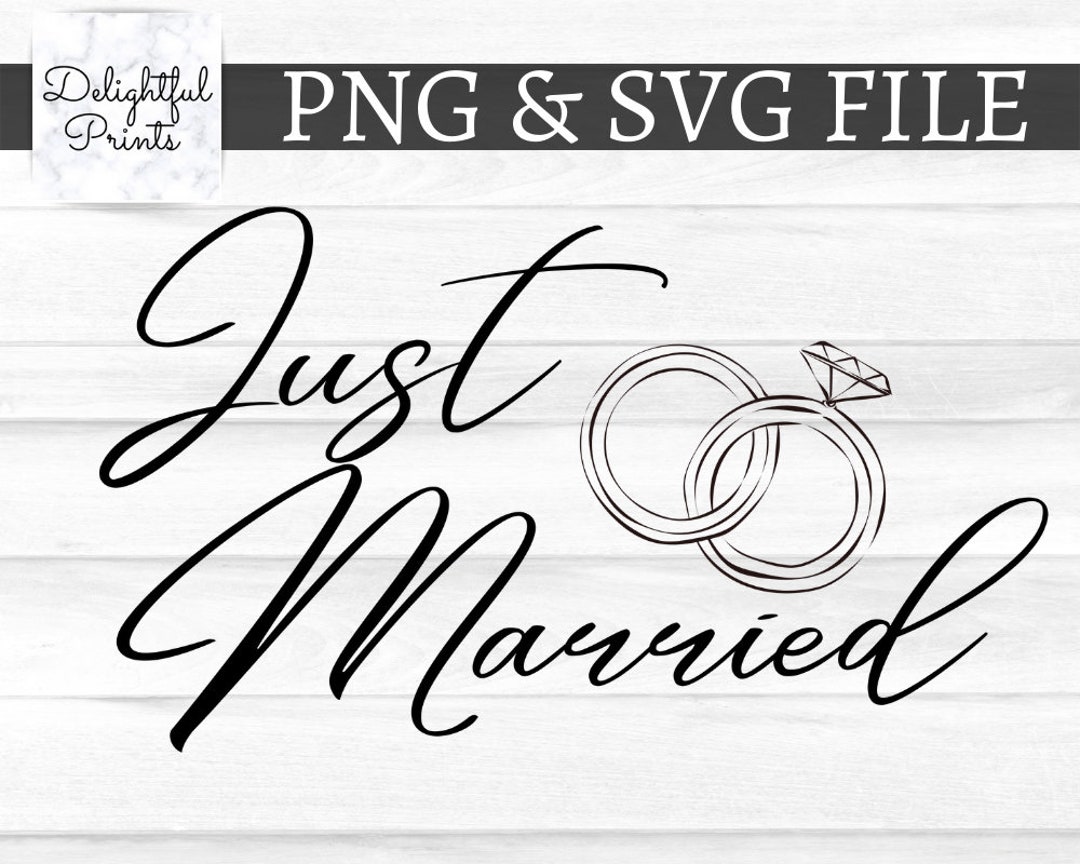 Just Married PNG and SVG Monogram. Love. Marriage. Digital Wedding Logo ...