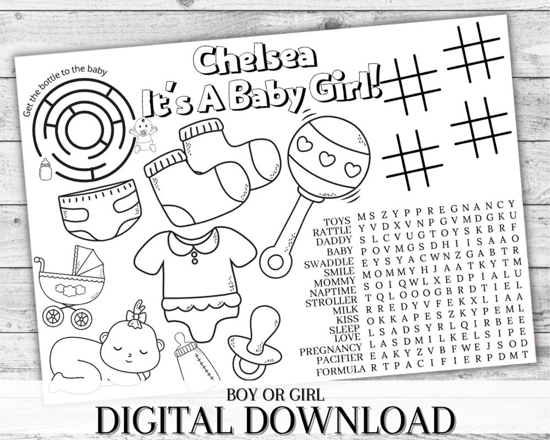 Digital Baby Shower Games. New Baby DIGITAL Announcement. Baby Shower ...