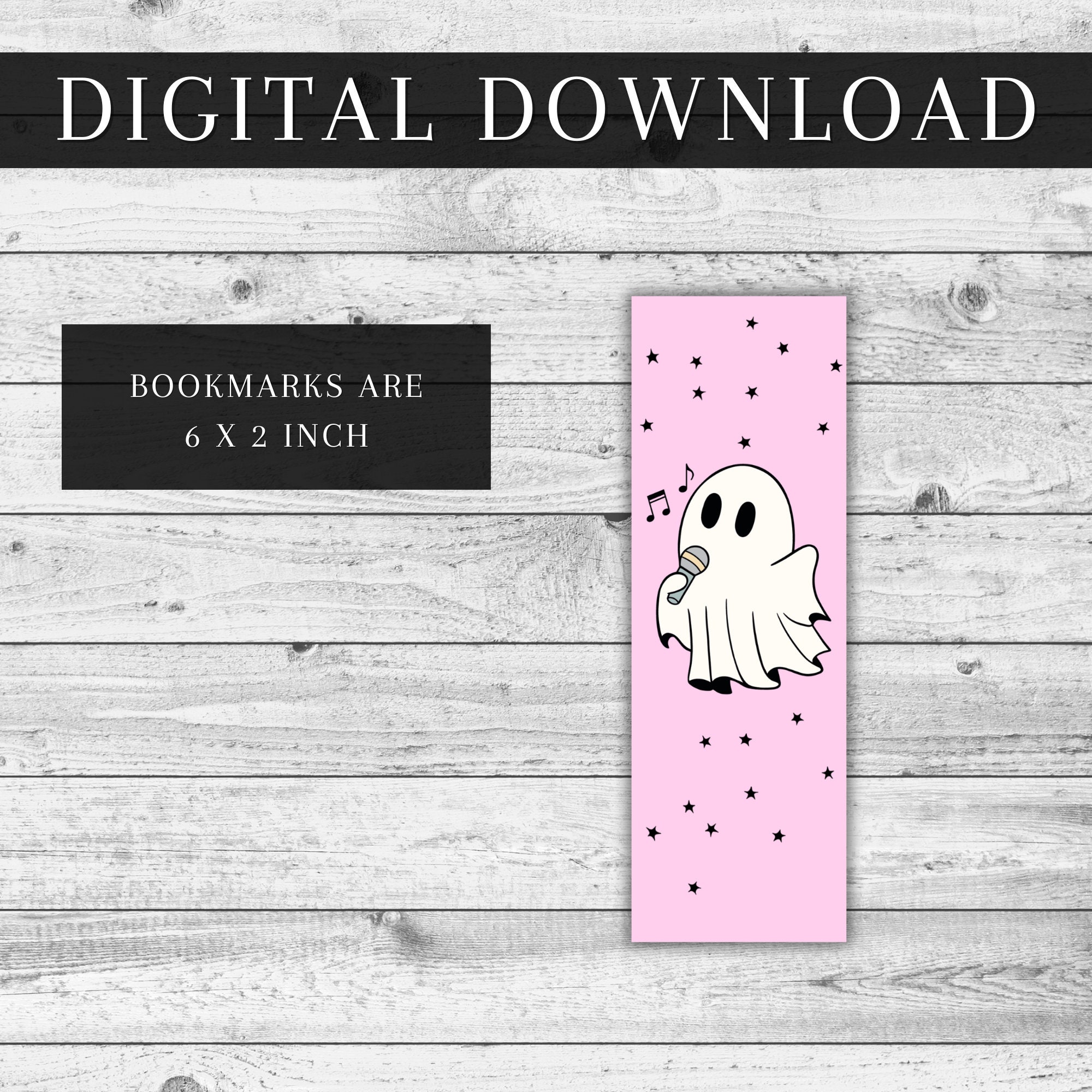 Pink Cute Ghost Digital Bookmarks | Halloween Themed | Alternate Goth ...