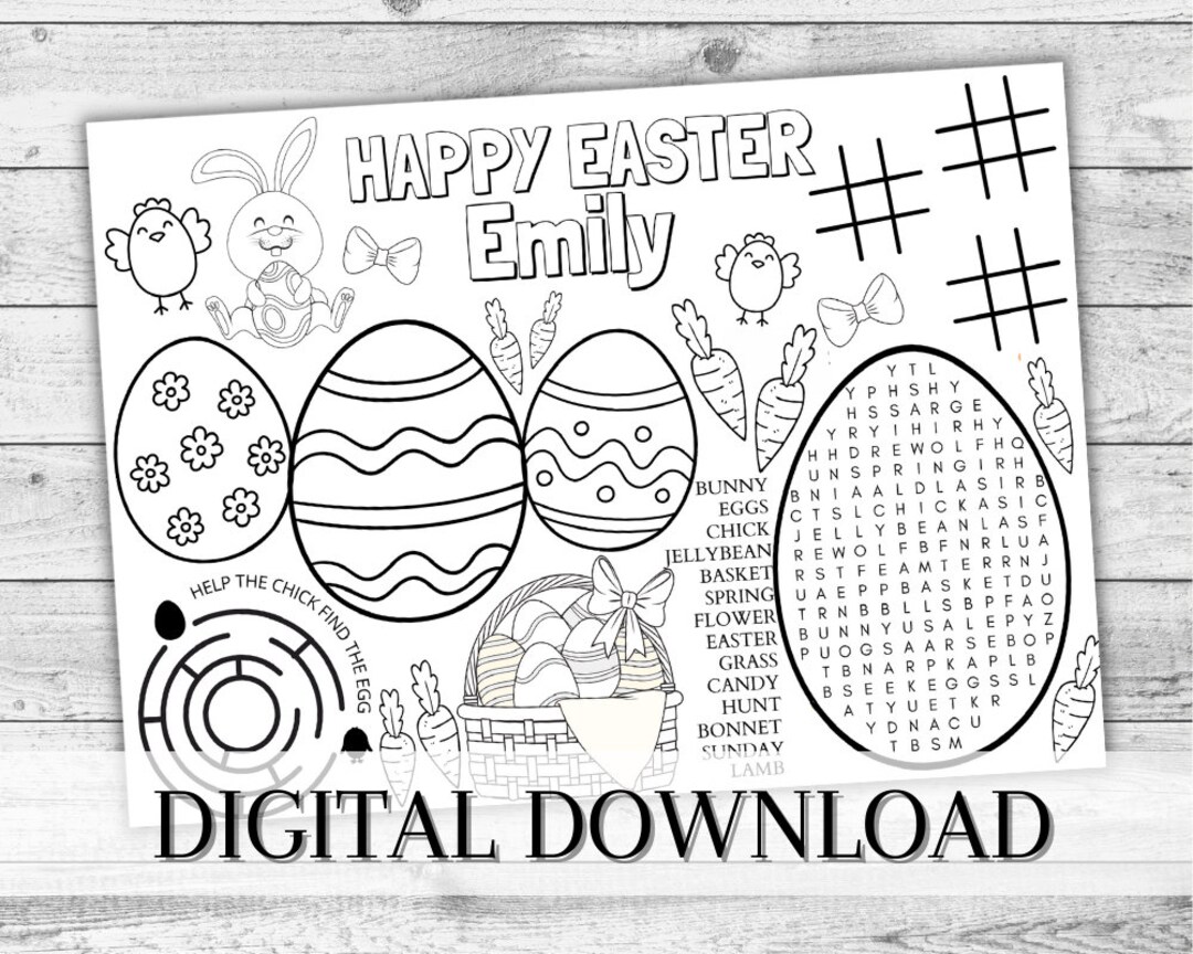 Personalised Easter Activity Download. Easter Egg Hunt Colouring Page ...