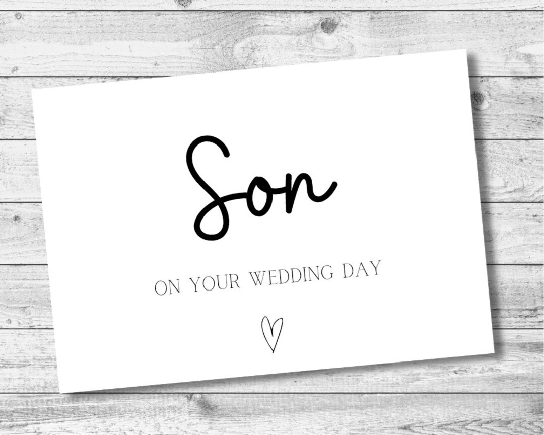 To My Son on Your Wedding Day DIGITAL Card. Son Card Printable Gift ...