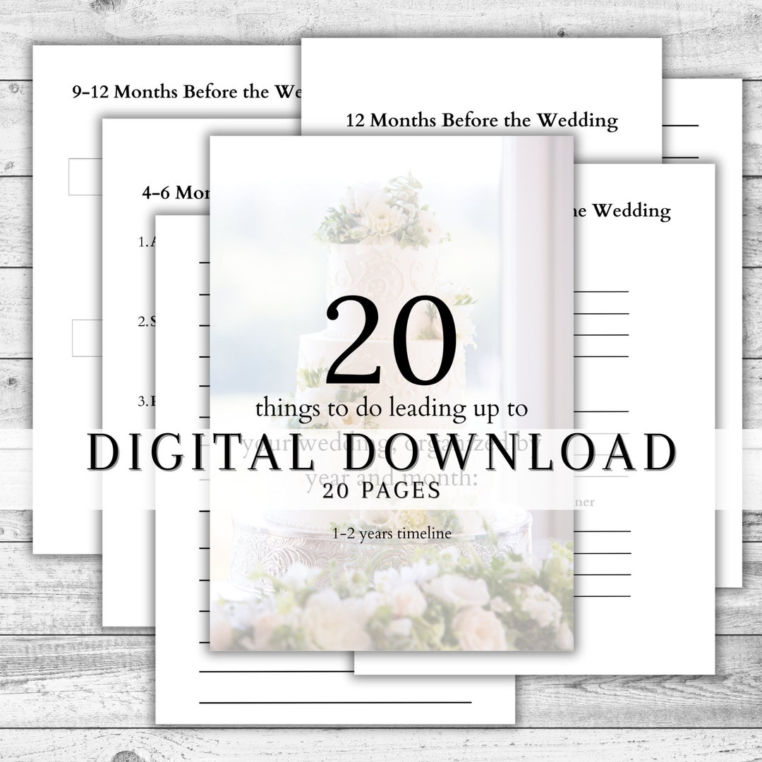 20 Page Digital Wedding Planner. How to Plan A Wedding in 2 Years. PDF ...