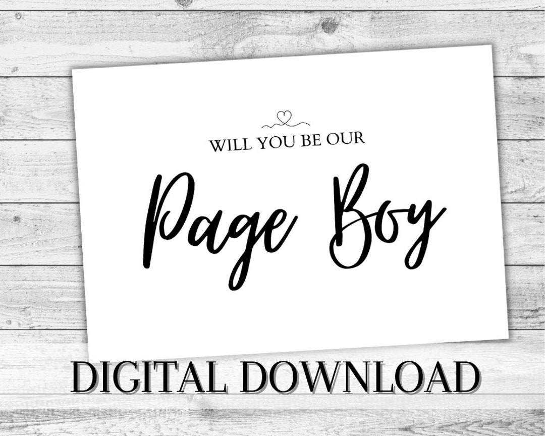 Page Boy Proposal DIGITAL Card. Will You Be Our Page Boy Printable Gift ...
