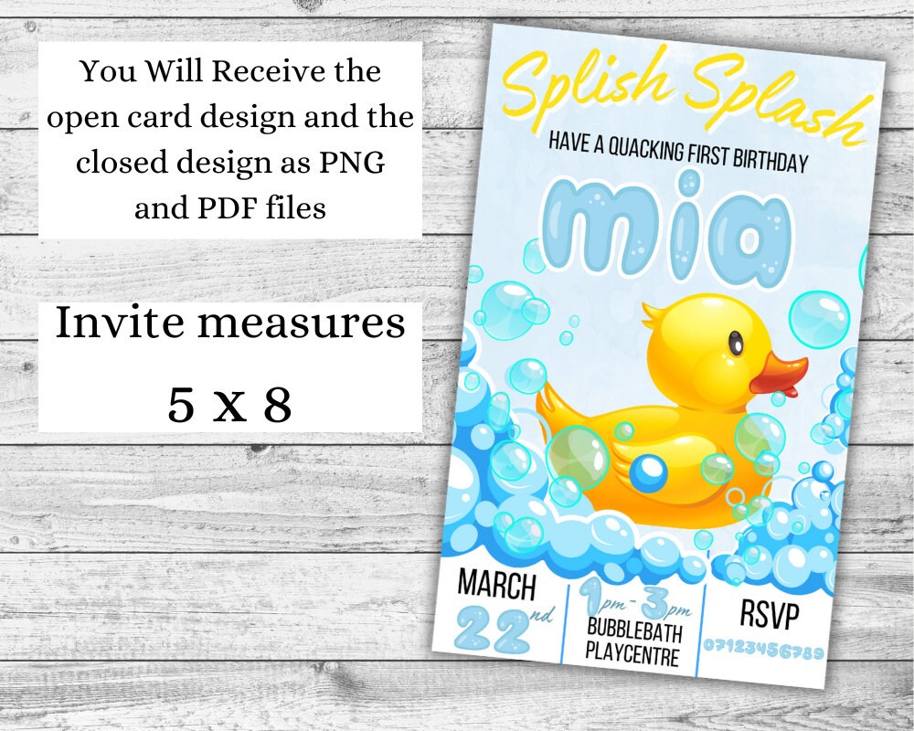 Have A Quacking First Birthday Party Pack. Splish Splash Rubber Duck ...