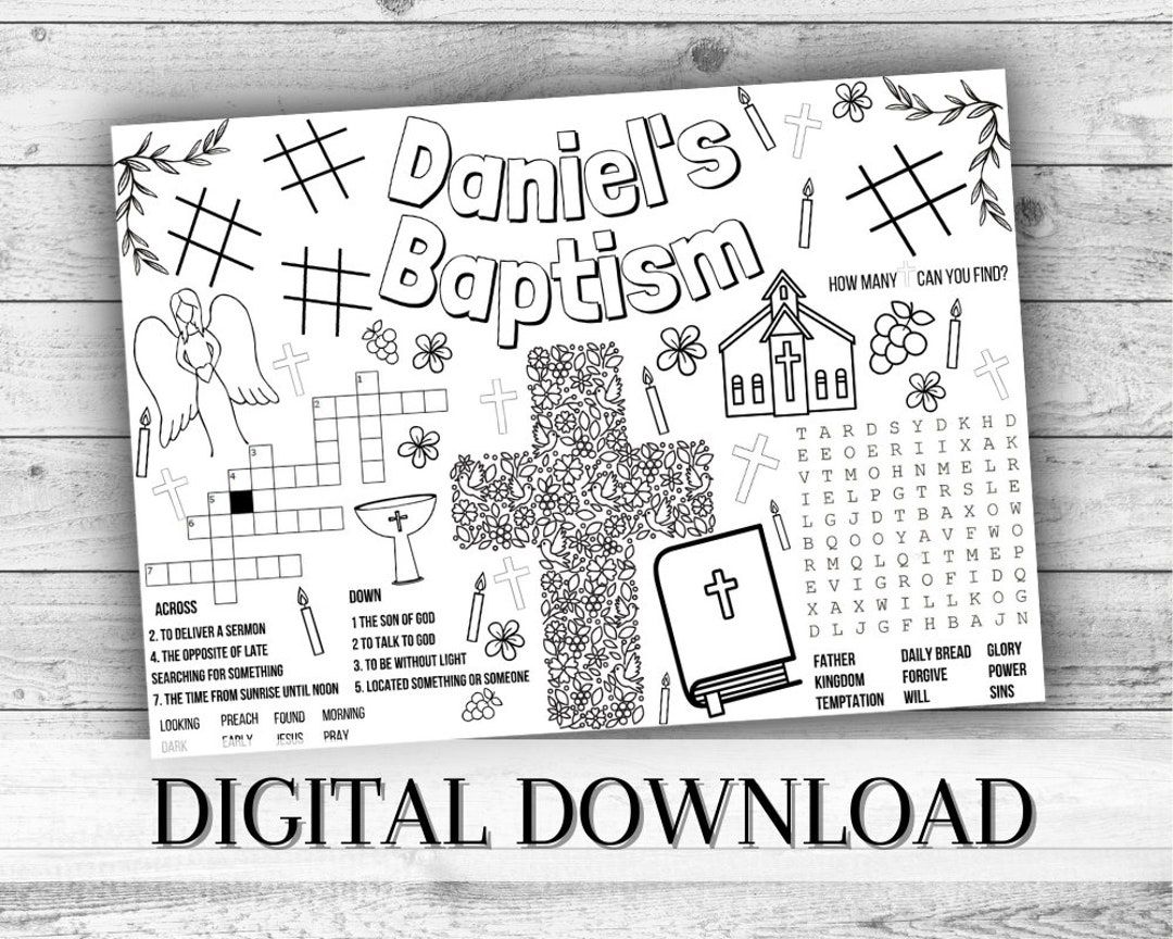 Personalised Baptism or Christening Activity. Children's Printable ...