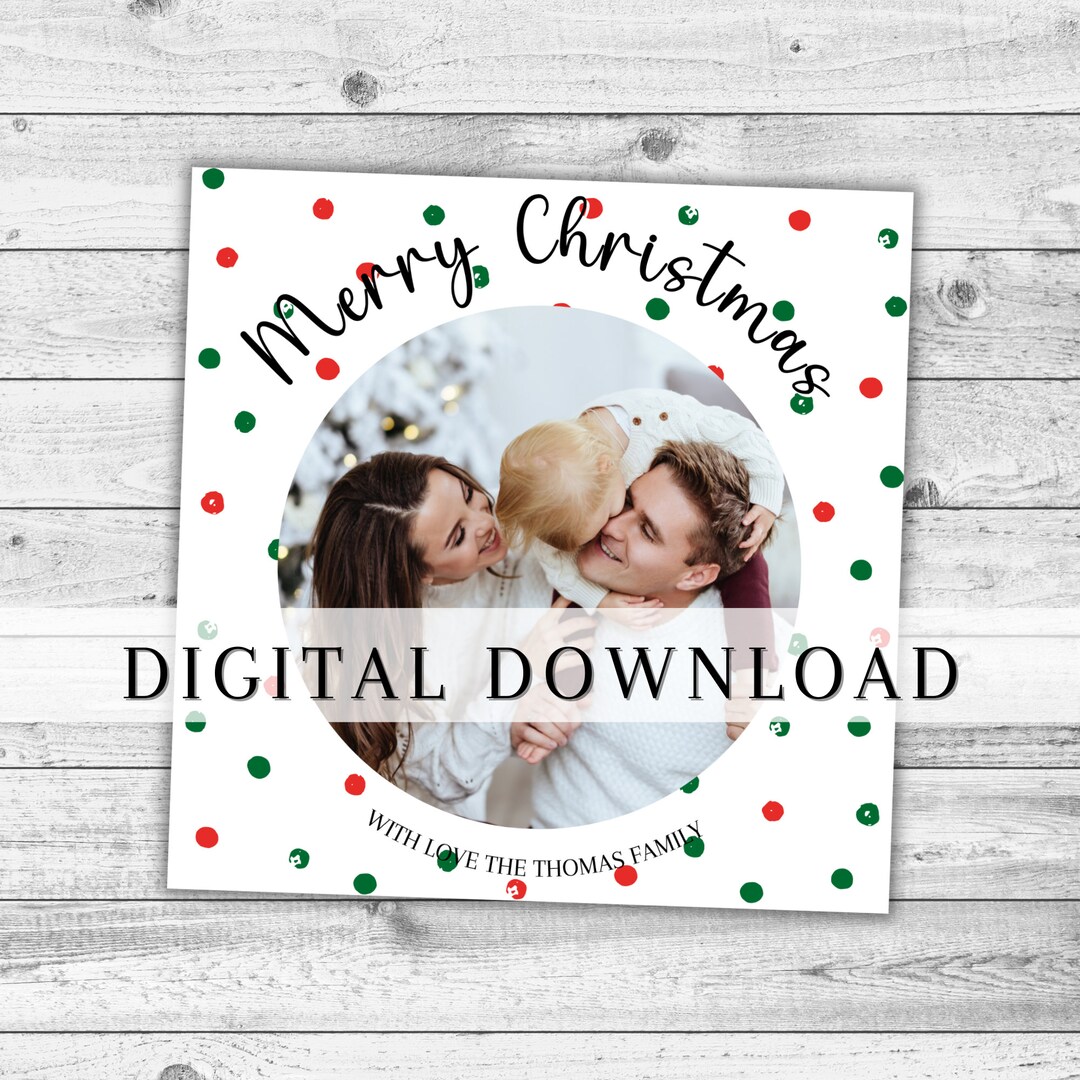 Personalised Merry Christmas Card. Custom Snowflake Digital Download ...