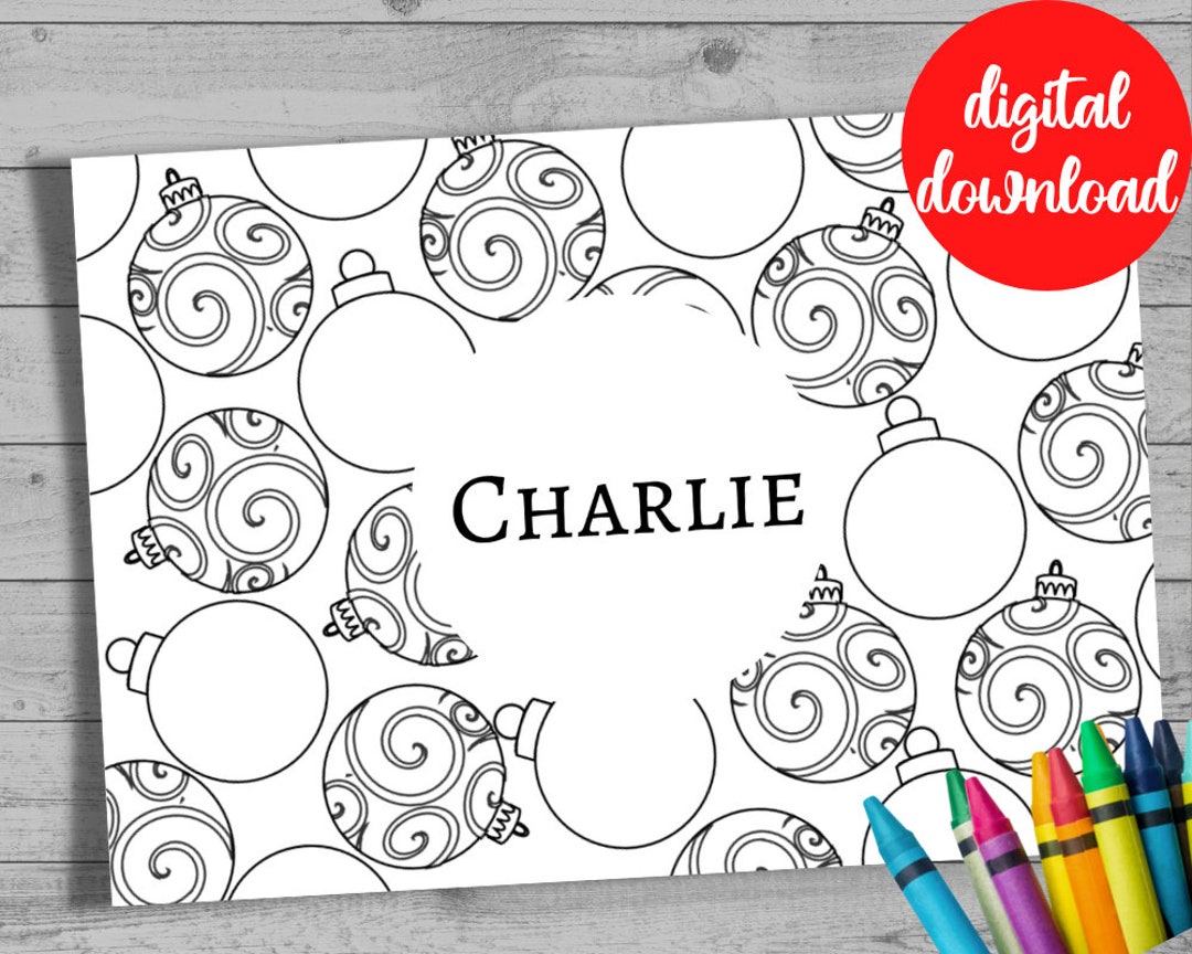 Christmas Baubles Colouring Page. Christmas Placemats. Christmas Eve ...