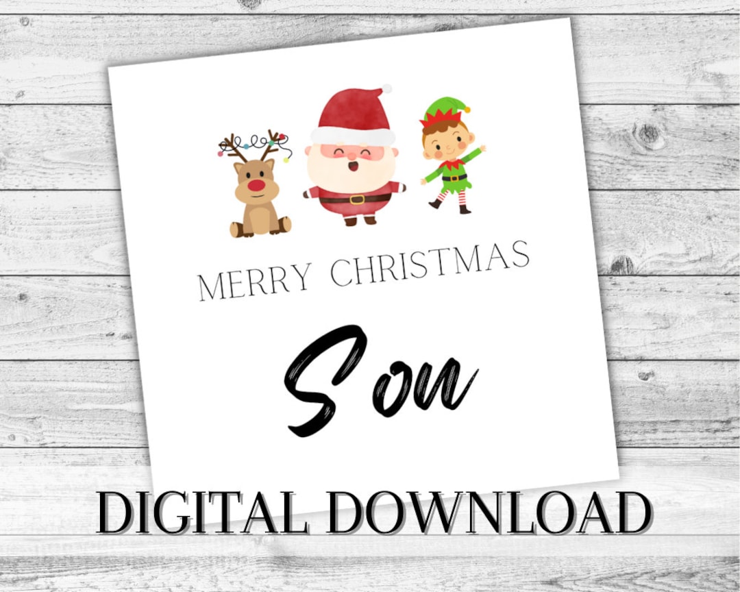 Son Christmas Santa DIGITAL Card. Cute Printable Gift. INSTANT - Etsy