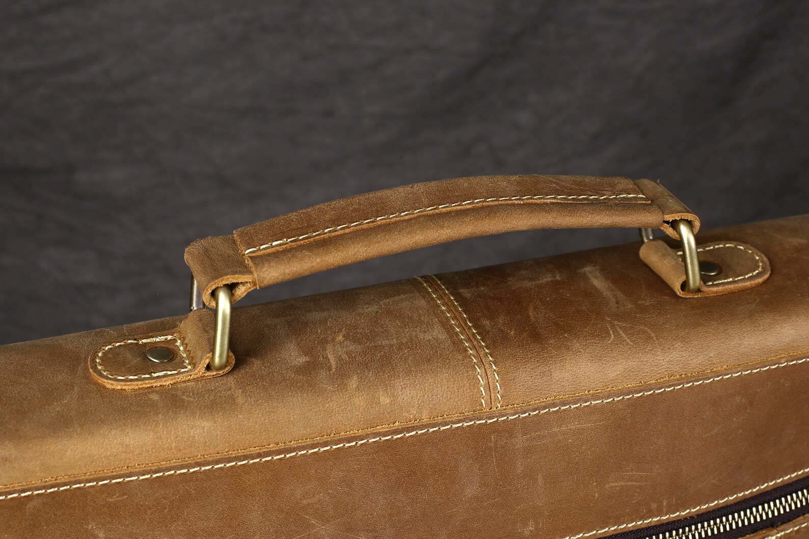 Full Grain Leather Briefcase Personalized Leather Briefcase | Etsy