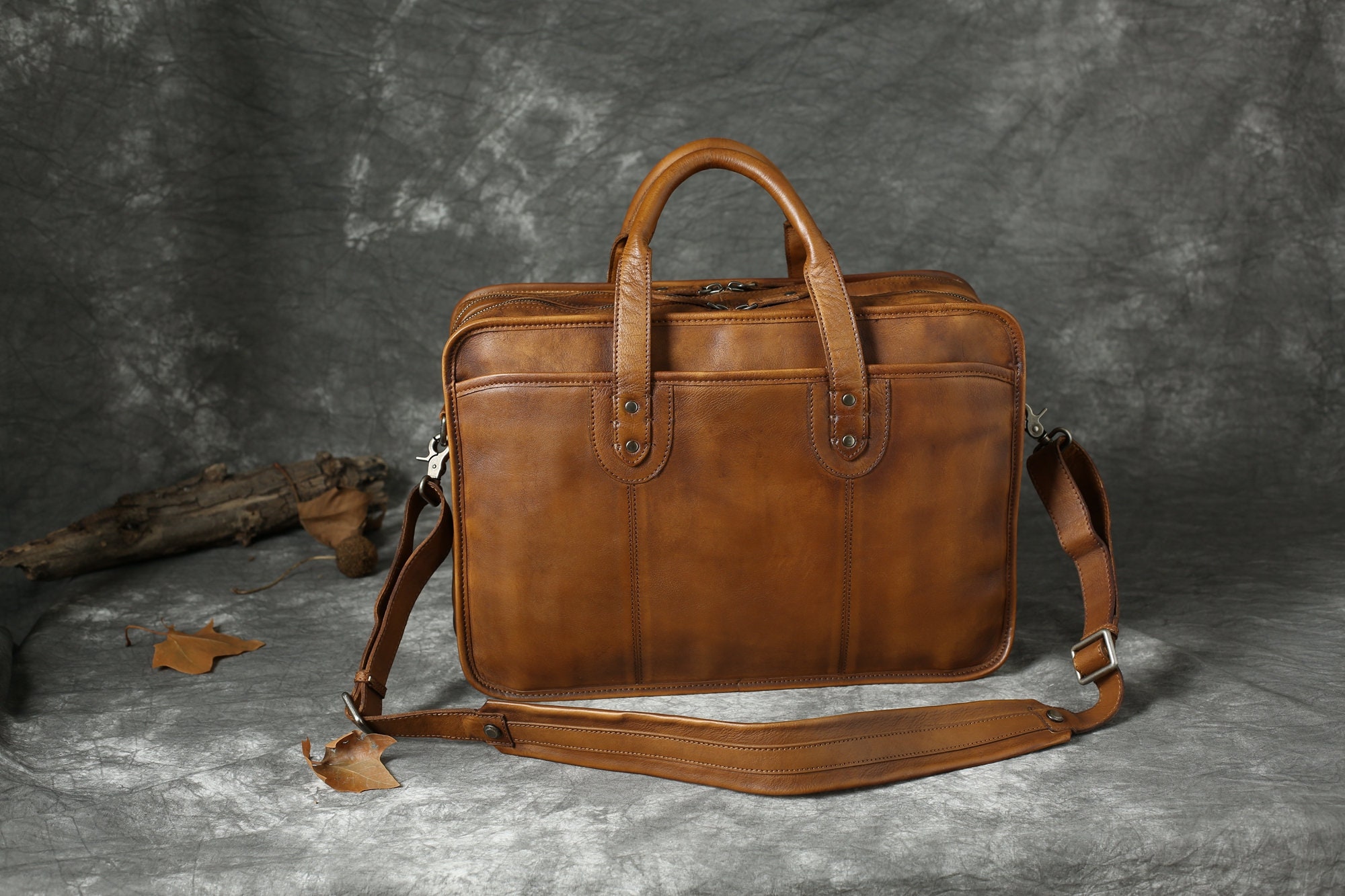 Personalized Vintage Full Grain Leather Men Briefcase - Etsy