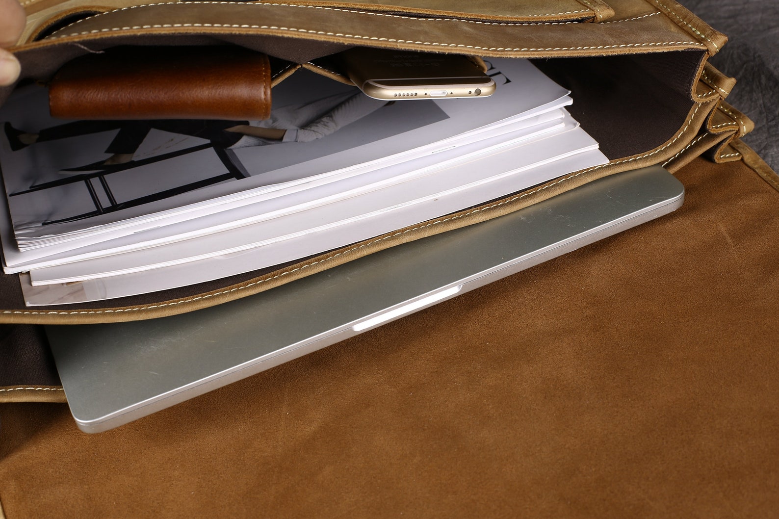 Full Grain Leather Briefcase Personalized Leather Briefcase | Etsy