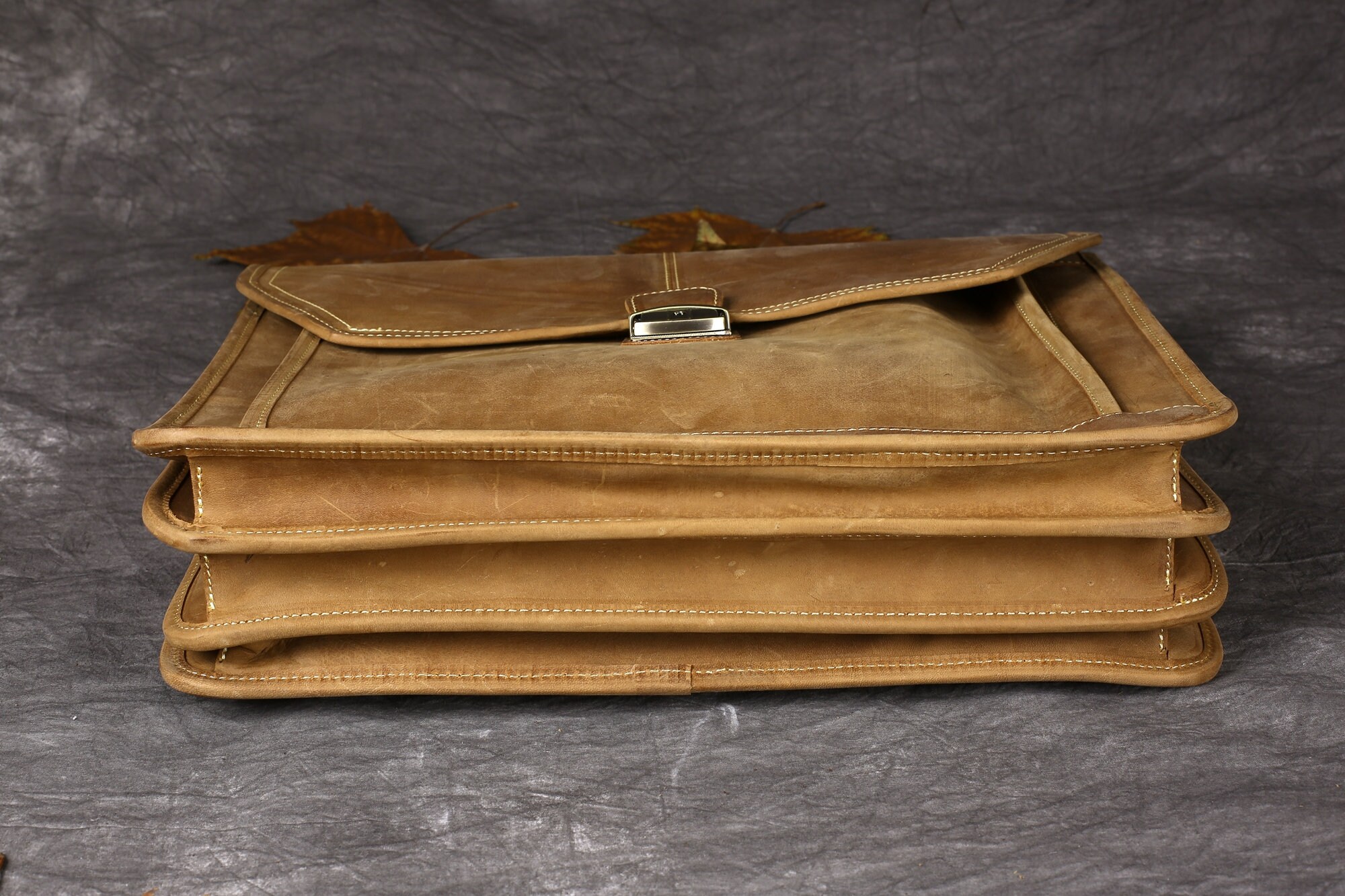 Full Grain Leather Briefcase Personalized Leather Briefcase - Etsy