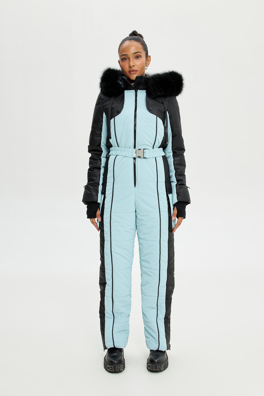 Ski Jumpsuit Light Blue Ski One Piece Ski Onesie Snowsuit Blue Winter ...