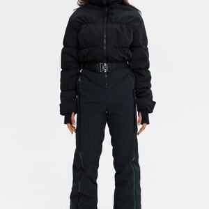 Womens Snowsuit Black Ski Jumpsuit Warm Winter Jumpsuit Winter ...