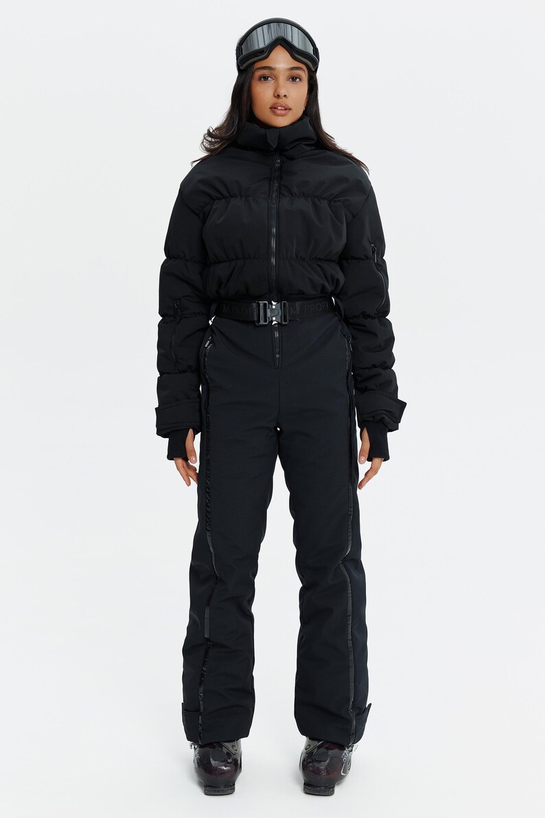 Womens Snowsuit Black Ski Jumpsuit Warm Winter Jumpsuit Winter ...