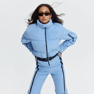 Woman Ski Suit Baby Blue Skioverall Skianzug Woman Ski Jumpsuit ...