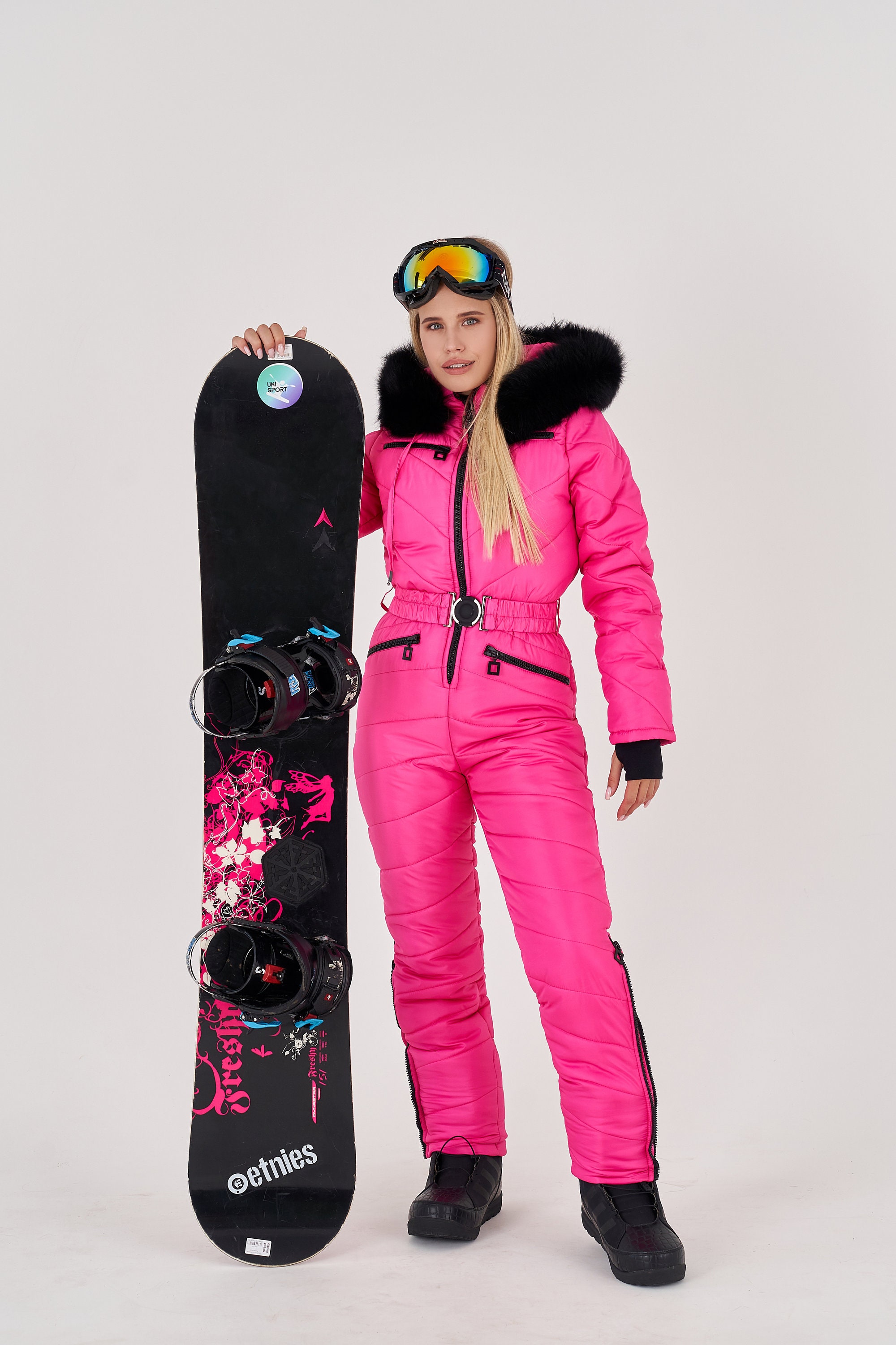 Bright Pink Ski Suit Women's Women Ski Jumpsuit Bright - Etsy