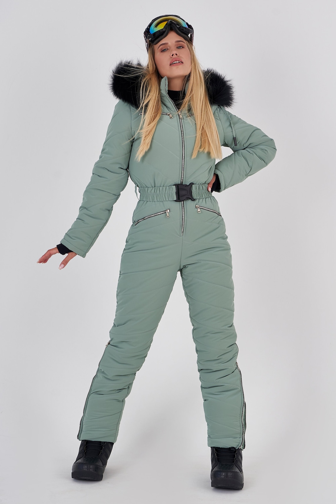 Olive Ski Suit Women One Piece Winter Snowsuit Women Warm Suit - Etsy