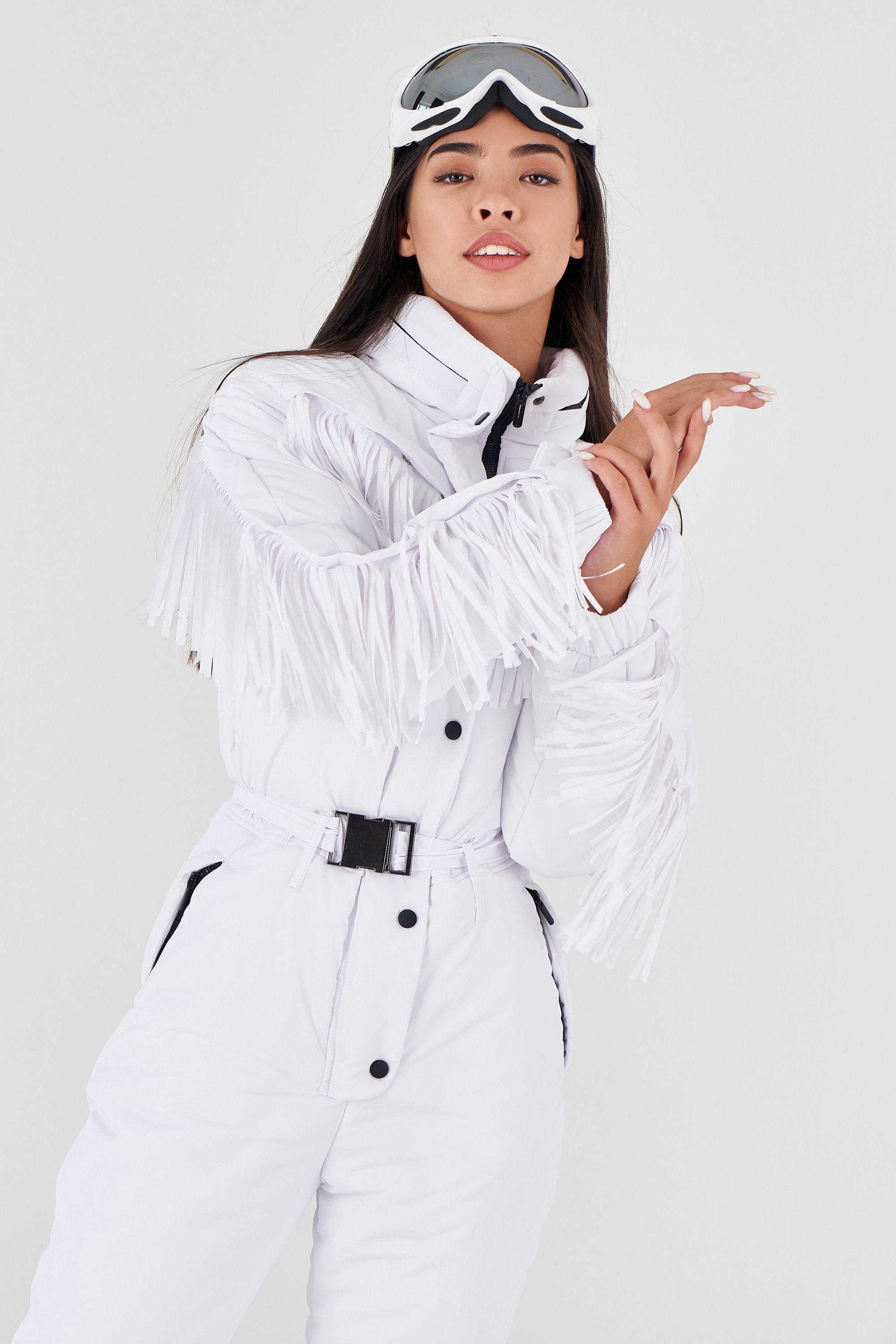 White Fringed Ski Suit for Women One Piece White Snowsuit - Etsy
