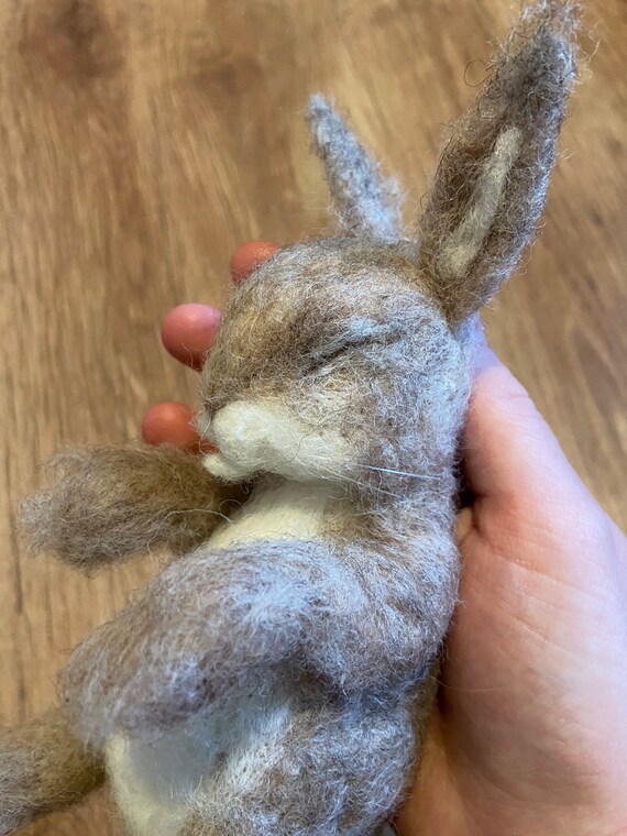 Art & Collectibles Felting A wild coloured needle felted rabbit etna.com.pe