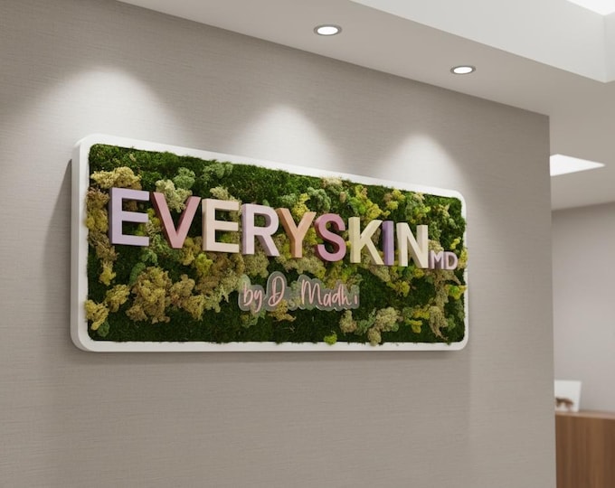 Moss Wall Art Sign,moss Logo,moss Wall, Office Moss Sign,custom Moss ...