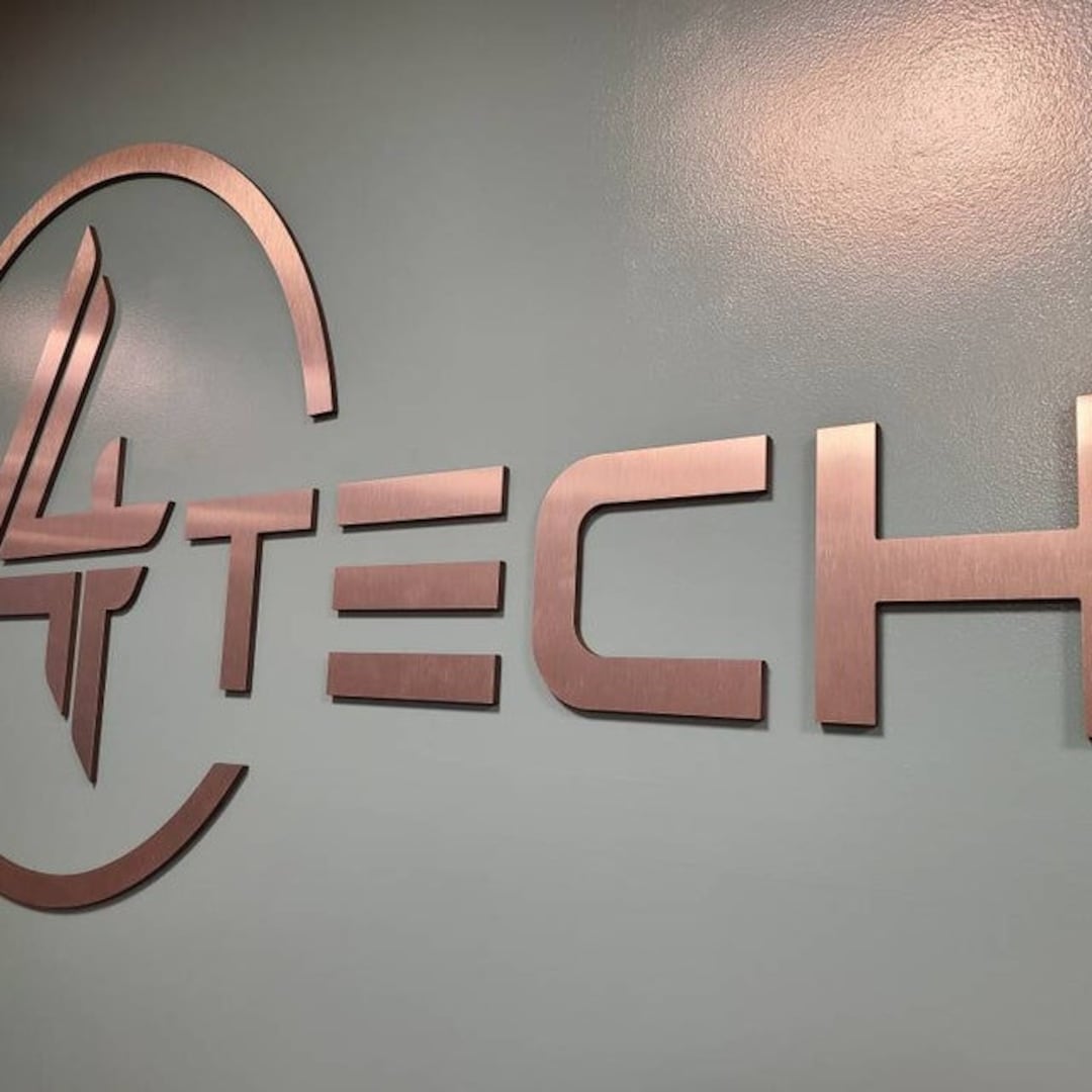 Custom 3D Office Logo Sign: Stainless Steel & Acrylic - Etsy