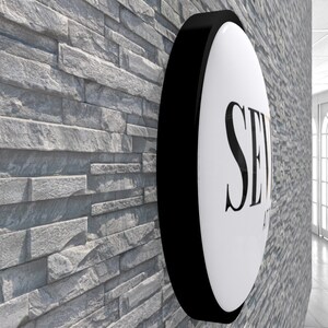 Custom Led Light Logo Sign, 3D Circle Signage, Custom Illuminated Sign ...