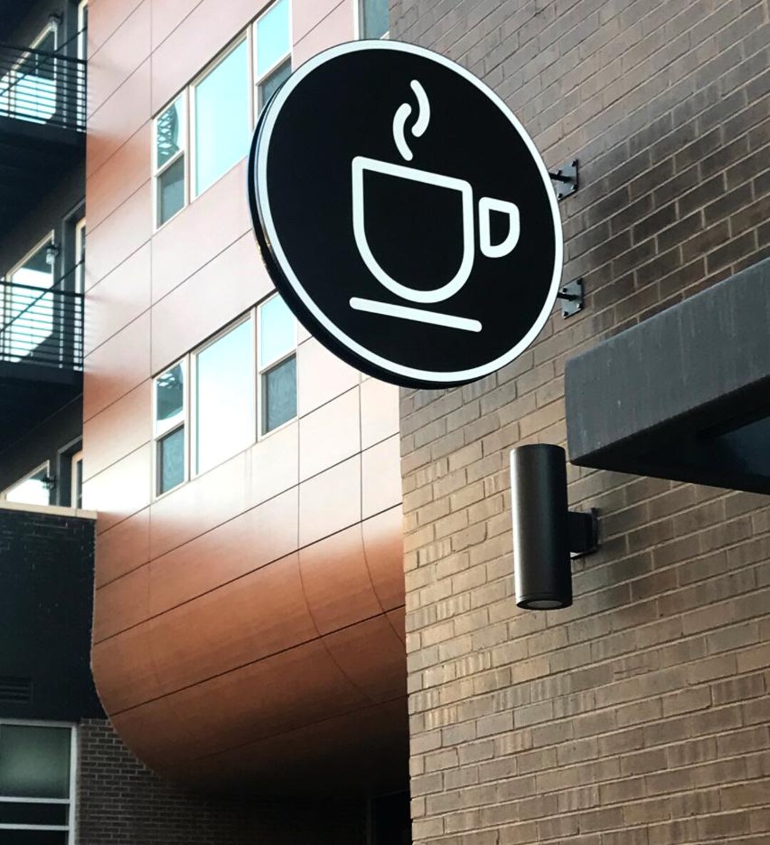 Exterior Illuminated Round Blade Sign, Double Sided Signage, Custom ...