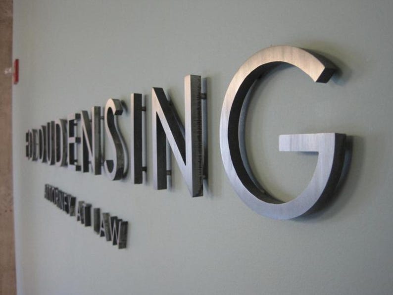 Custom Metal Logo Sign: Laser Cut, Raised 3D Design, Metal Sign for ...