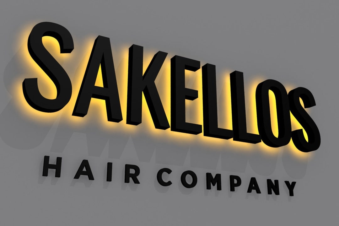 Custom Halo Led, Illuminated Logo Sign, Brushed Metal Logo, 3D Design ...