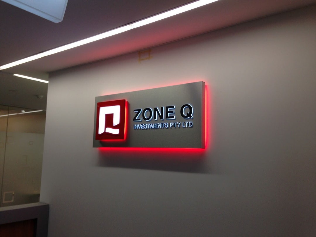 Custom 3D Office Logo Sign: Backlit LED Business Sign - Etsy
