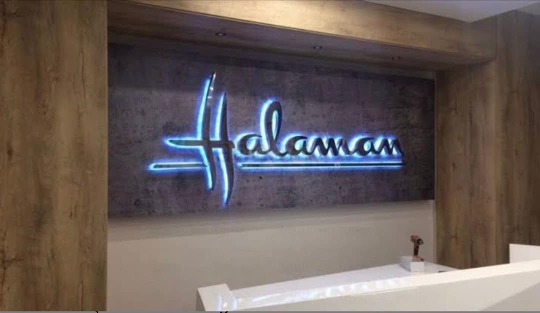 Custom 3D LED Logo Sign: Halo Illuminated Backlit Signage - Etsy