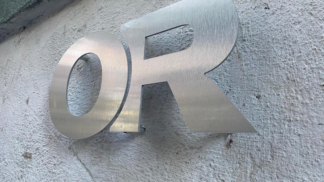 Reception Signage, Logo Sign, Brushed Silver, Brushed Gold, Matte Black ...