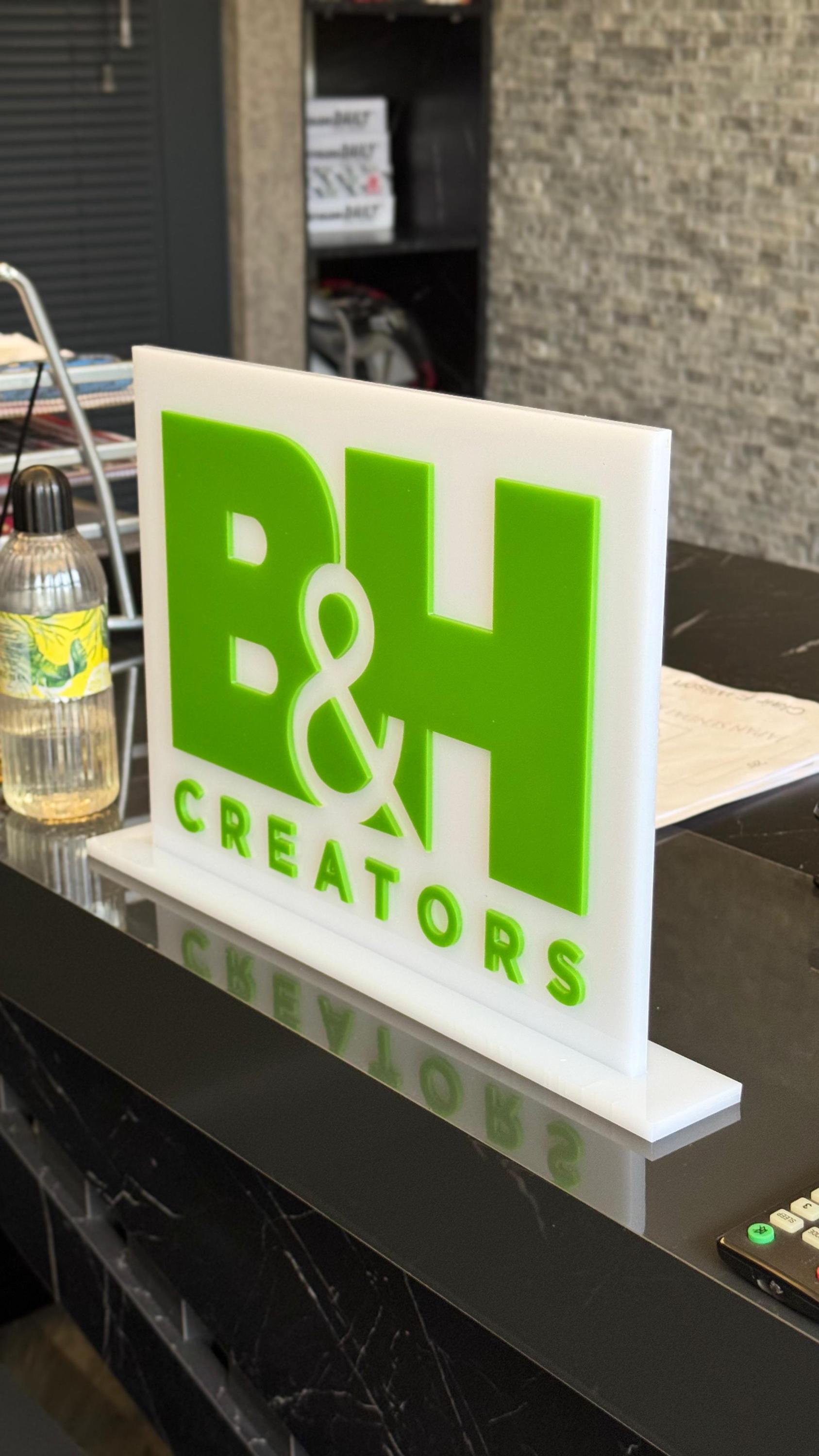 Custom Acrylic 3D Desk Logo Sign: Laser Cut Business Tabletop Decor - Etsy
