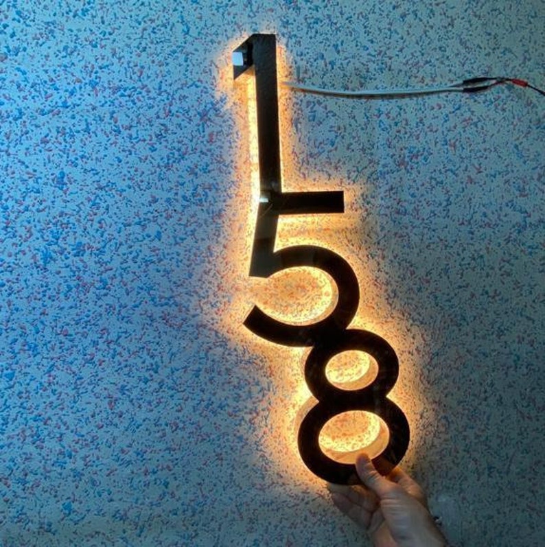 Custom Bespoke LED House Number Sign Address Sign Numbers | Etsy