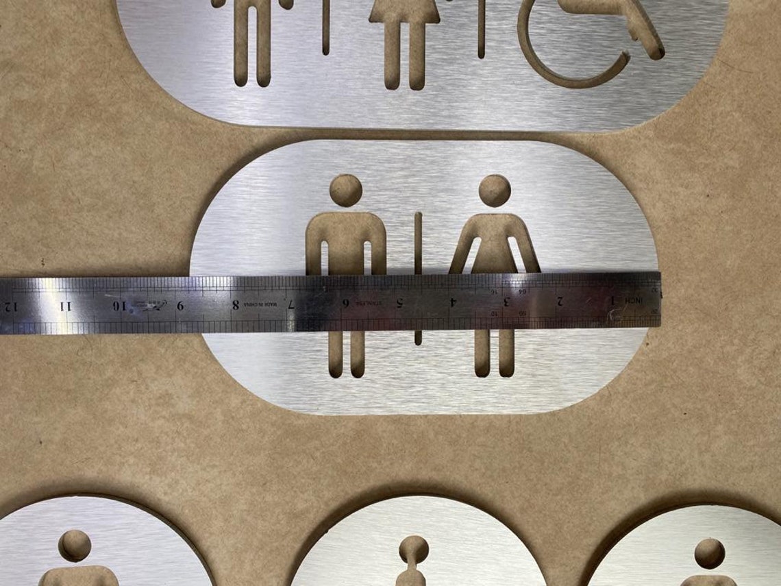 Restroom Door Sign Laser Cut Metal Male Female and - Etsy