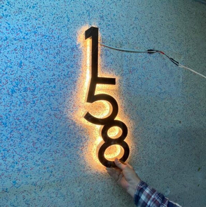 Custom Bespoke LED House Number Sign Address Sign Numbers | Etsy