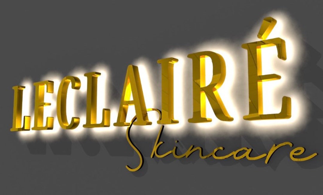 Custom Halo Led Wall Logo, 3D Custom Led Sign, Illuminated Logo Sign ...