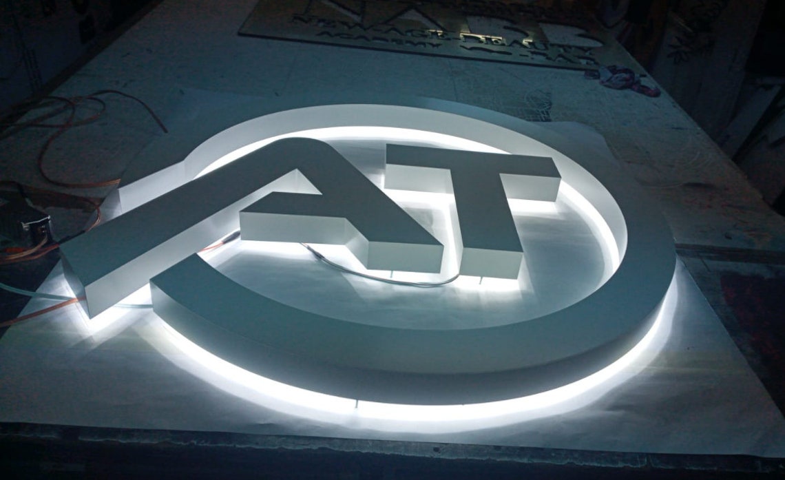 LED Light Logo and Letters Custom Backlit Sign Sign for | Etsy